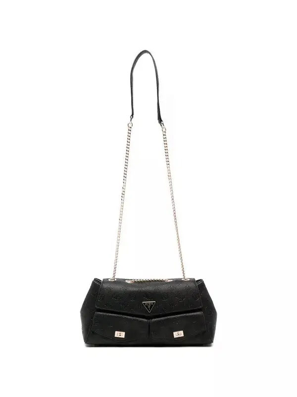 Guess Blake Logo-embossed Chain-strap Crossbody Bag - Black