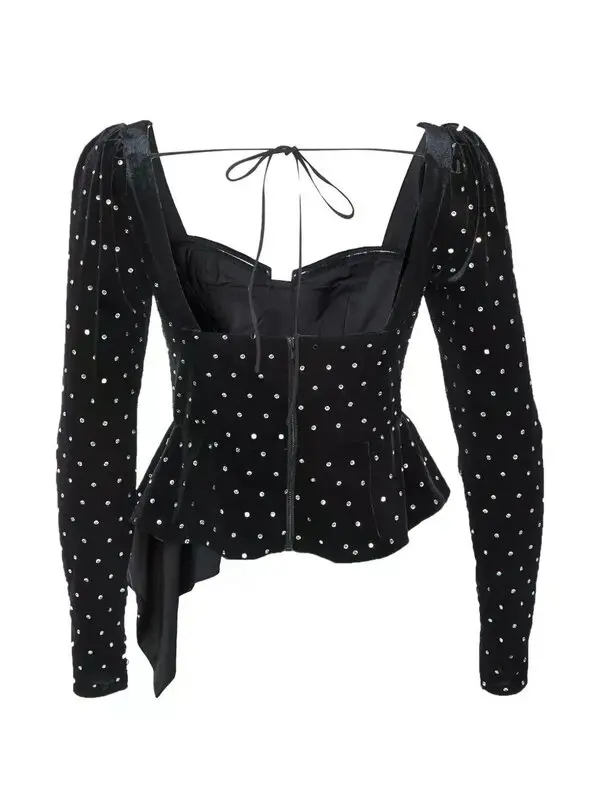 SELF-PORTRAIT Diamante Asymmetric Top