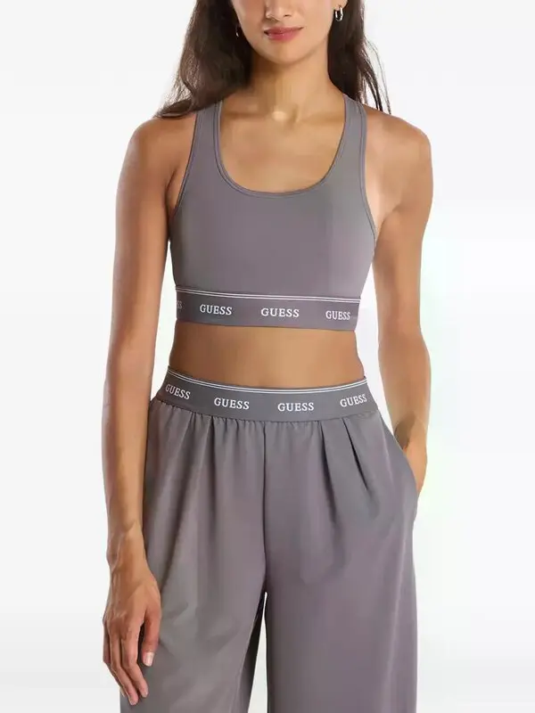 Guess Logo-tape Racerback Bras - Grey