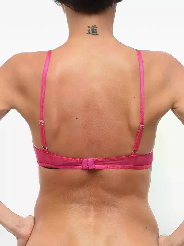 Dsquared2 Embroidered Sheer Triangle Bra - Pink