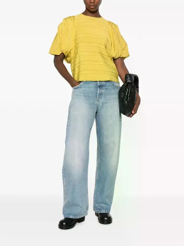 KRISTINA TI Horizontal-stripe Batwing-sleeve Blouse