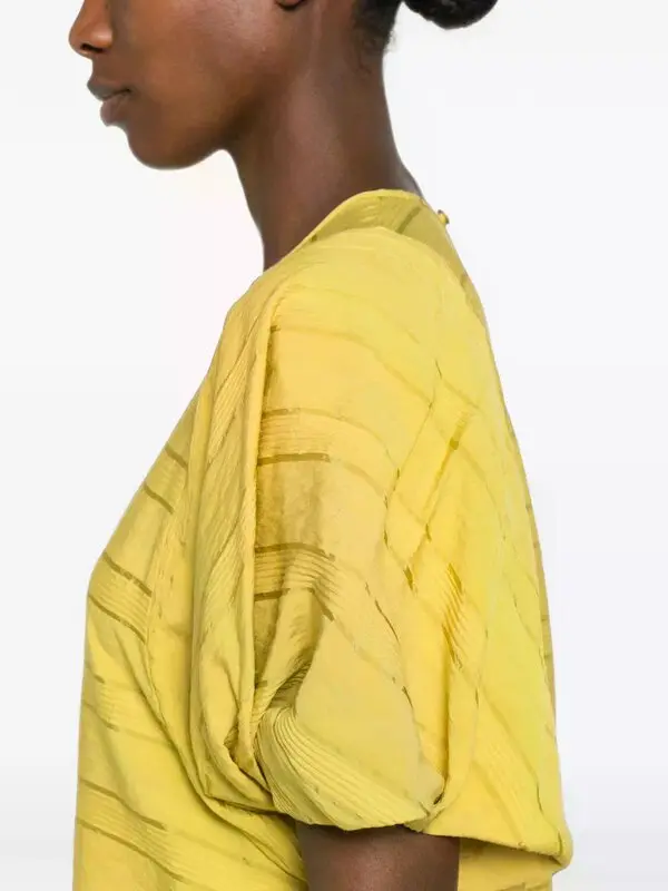 KRISTINA TI Horizontal-stripe Batwing-sleeve Blouse