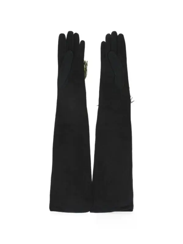Dsquared2 Floral-pattern Studded Gloves - Black