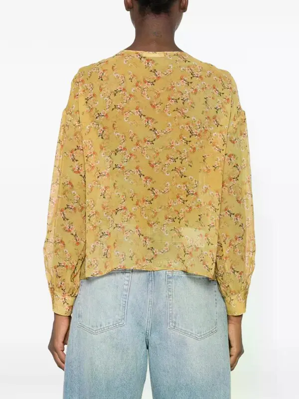 KRISTINA TI Floral-print Keyhole-detail Blouse