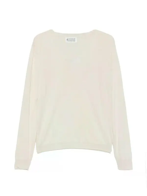 MAISON MARGIELA Cotton V-neck Sweater - Neutrals