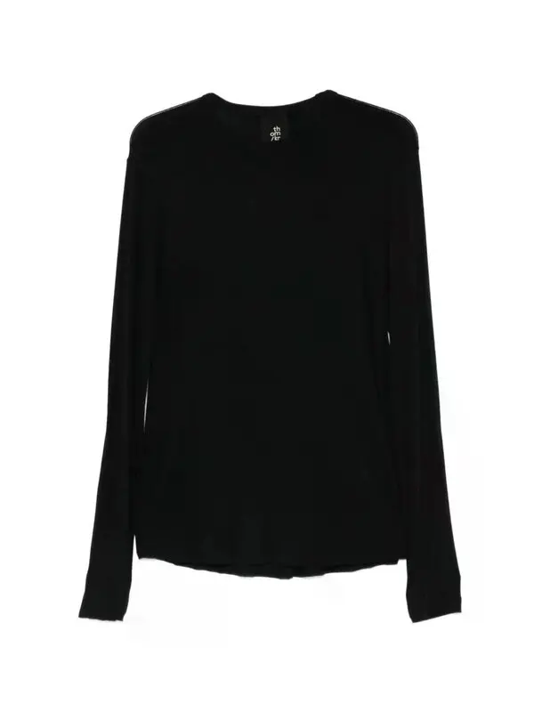 THOM KROM Raw-edge Crew-neck Sweater - Black
