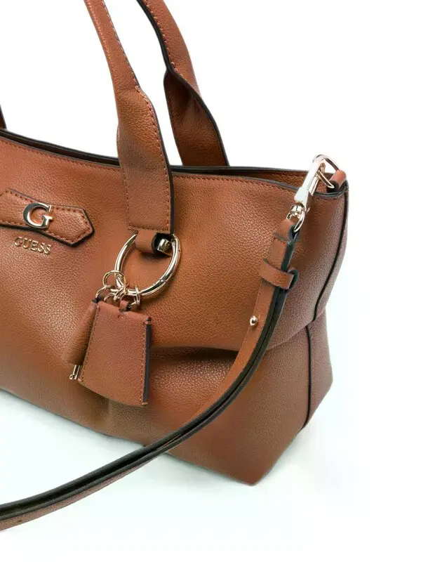 Guess Susy Logo-plaque Pebbled Leather Tote Bag
