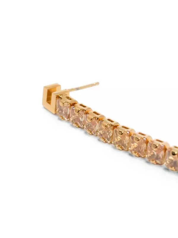 Elisabetta Franchi Tone Crystal Embellished Drop Earrings - Gold