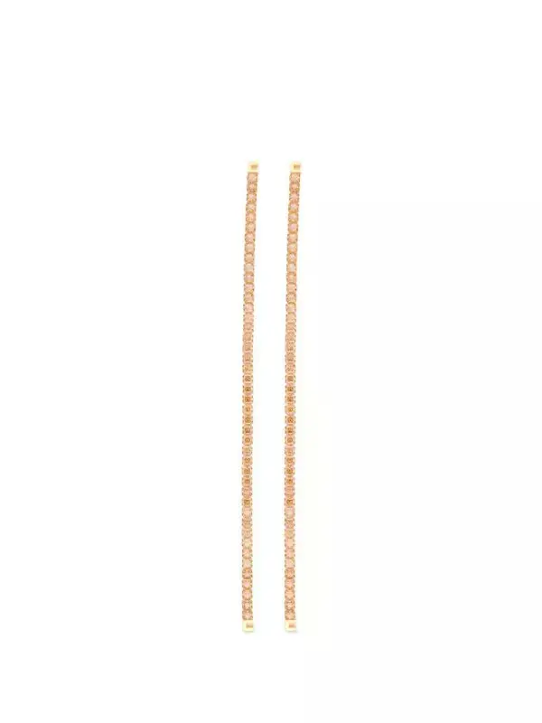 Elisabetta Franchi Tone Crystal Embellished Drop Earrings - Gold