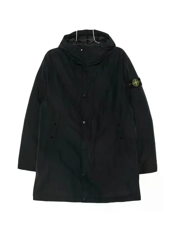 Stone Island Logo-patch Hooded Parka - Black