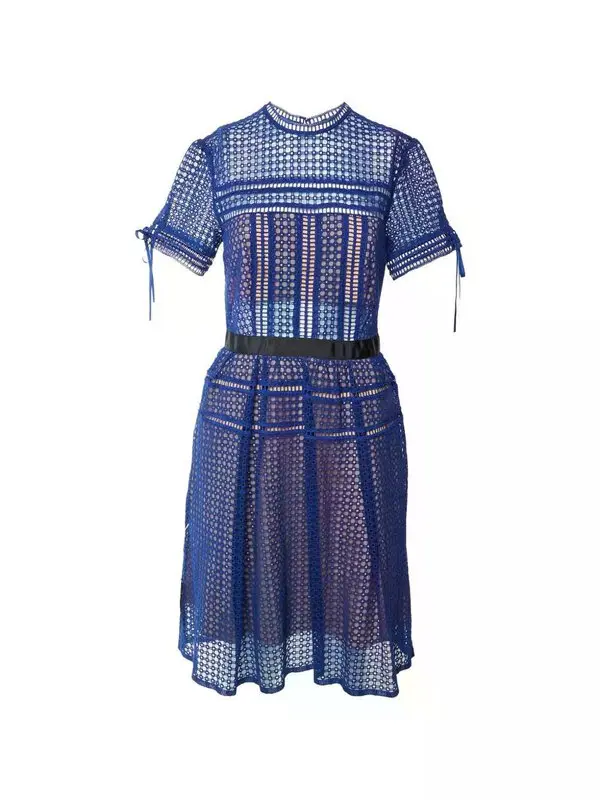 SELF-PORTRAIT Aurelia Eyelet Lace Dress - Blue