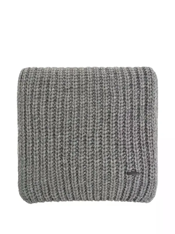 Dsquared2 Ribbed Logo-plaque Scarf - Grey