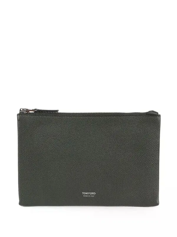 TOM FORD Logo-print Pebbled Clutch Bag
