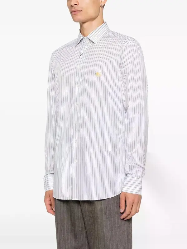 Etro Striped Embroidered-logo Shirt