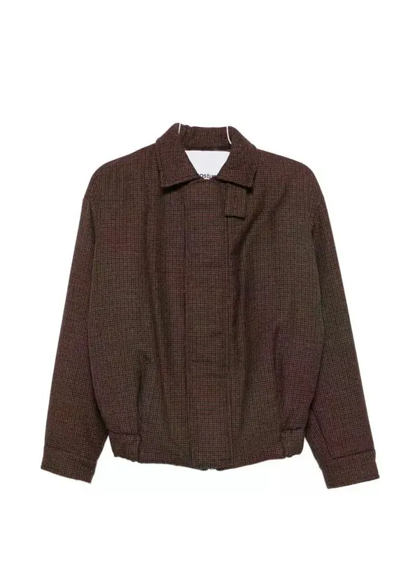 COSTUMEIN Houndstooth-pattern Zip-up Jacket