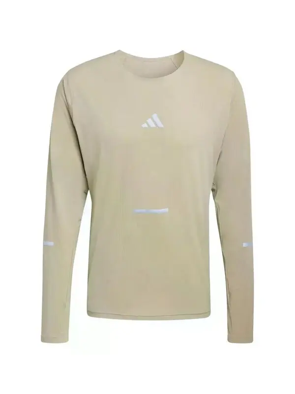 Adidas Logo-print Long-sleeve T-shirt - Neutrals