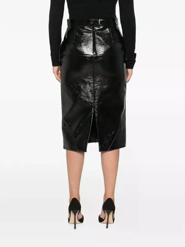 LANVIN Crinkled-finish Pencil Midi Skirt