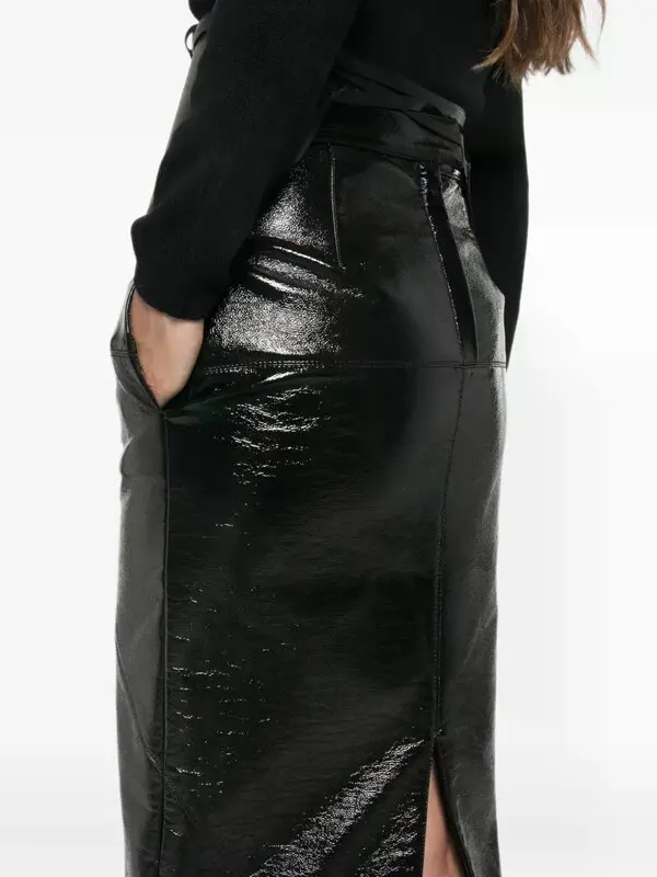 LANVIN Crinkled-finish Pencil Midi Skirt