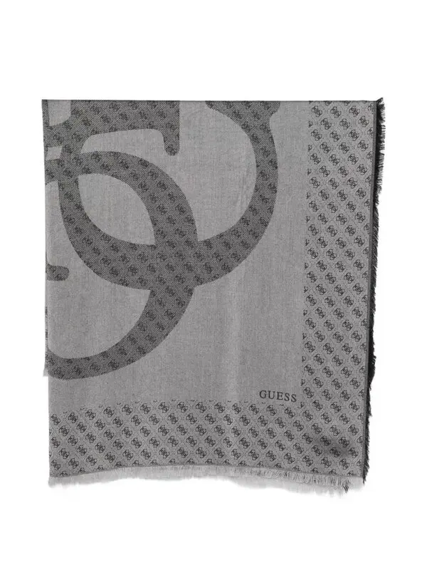 Guess Logo-print Frayed Scarf