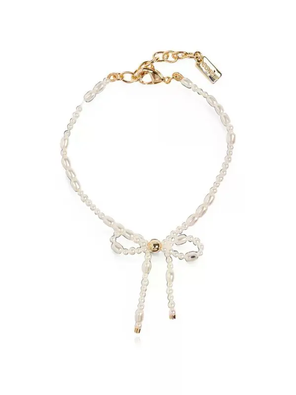 COACH Bow-detail Faux-pearl Bracelet