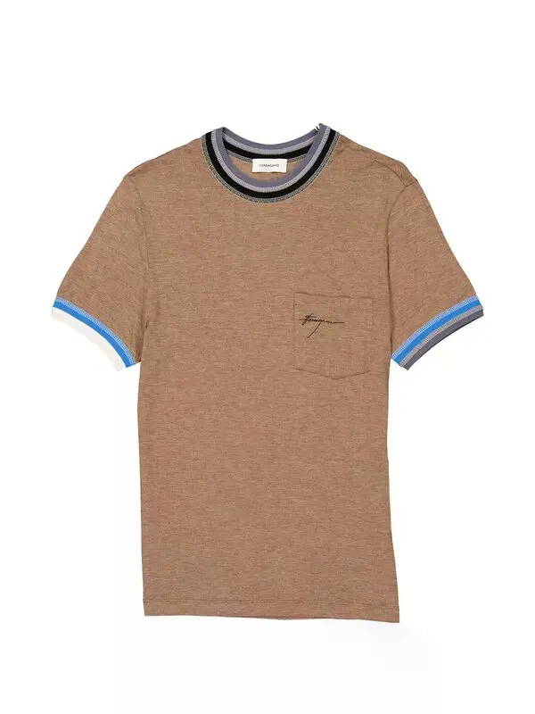 FERRAGAMO Logo-embroidered T-shirt