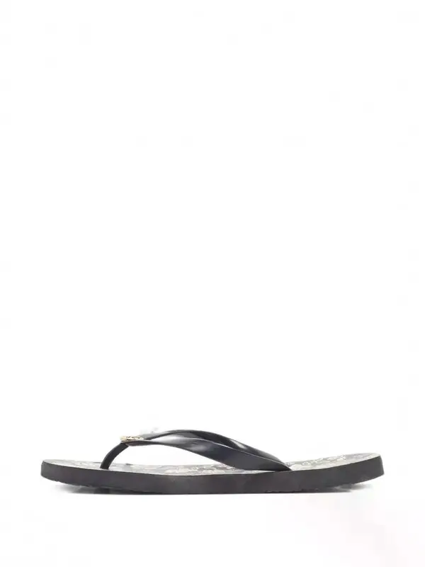 Tory Burch Miller Floral-print Flip-flops - Black