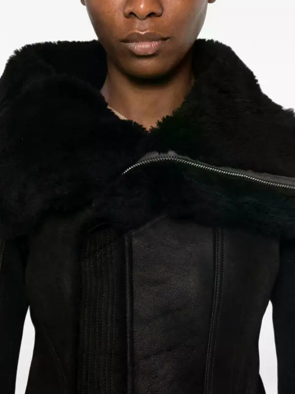 Rick Owens Naska Shearling-trim Asymmetric Jacket