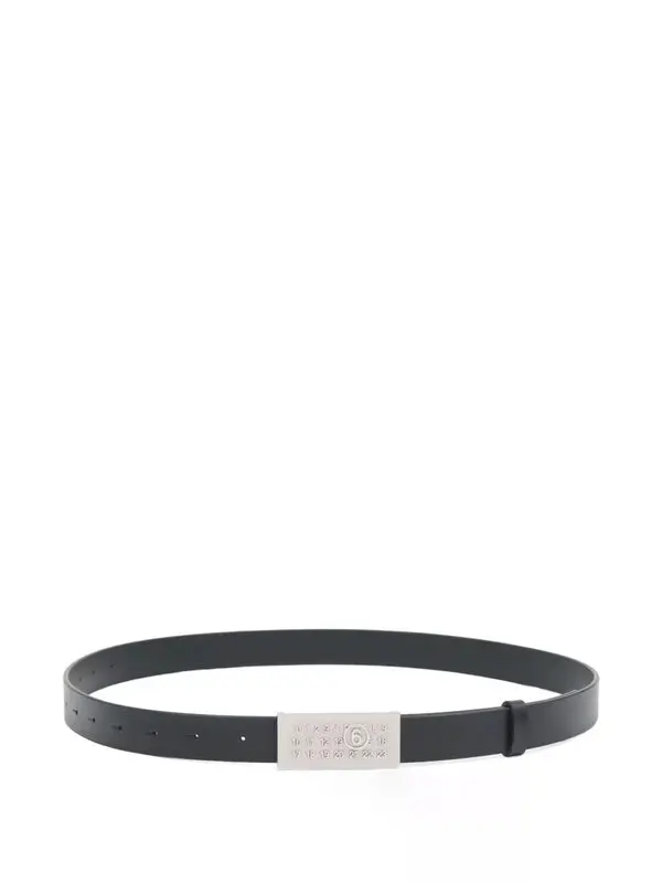 MAISON MARGIELA Numeric-plaque Leather Belt - Black