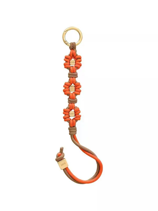 MAISON DE SABRE Wristlet Knot-detail Leather Charm - Orange