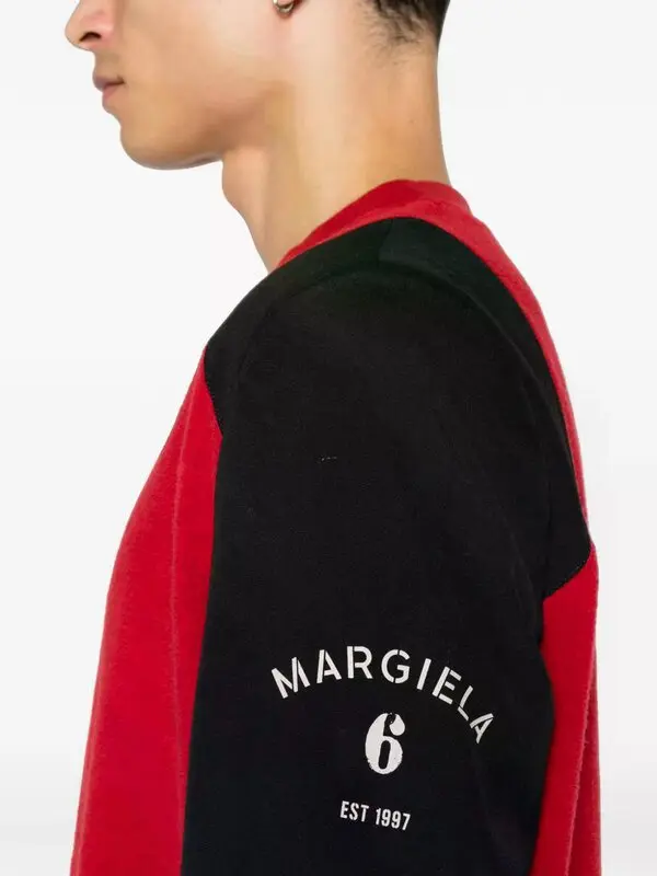 MAISON MARGIELA Raglan-sleeve Logo-print T-shirt