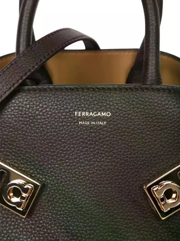 FERRAGAMO Hug Bicolor Handbag - Brown