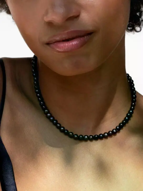 DOWER & HALL Timeless Peacock Freshwater Pearl Necklace - Black