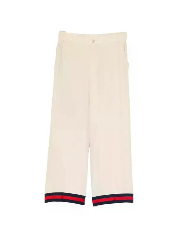 Gucci Web Stripe Silk Trousers
