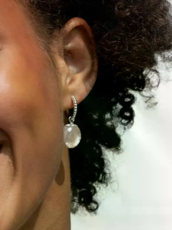 DOWER & HALL Keshi Pearl Hoop Earrings