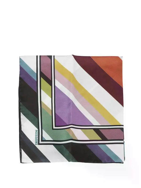 Missoni Striped Logo-print Scarf - White