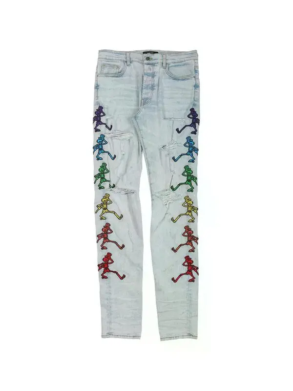 Amiri Grateful Dead Patched Distressed Jeans
