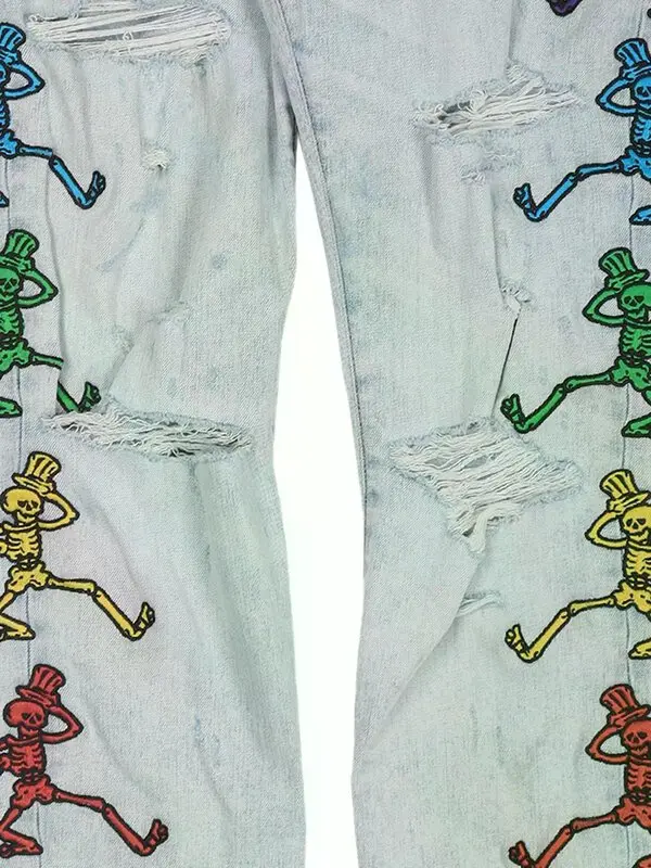 Amiri Grateful Dead Patched Distressed Jeans