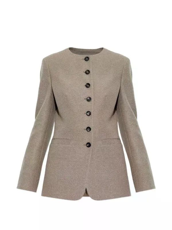 Max Mara Crew-neck Button-up Jacket