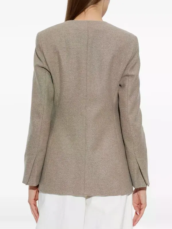 Max Mara Crew-neck Button-up Jacket