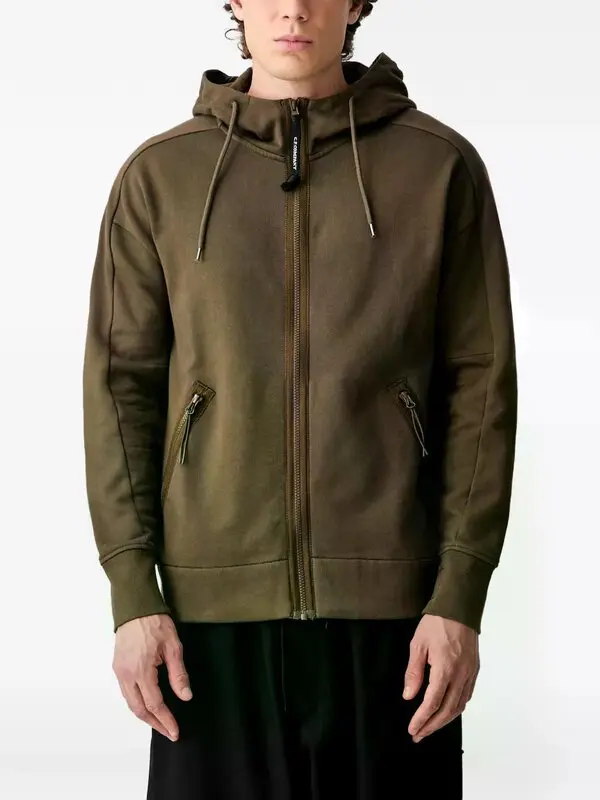 C.P. COMPANY Goggle-detail Zip-up Hoodie - Green
