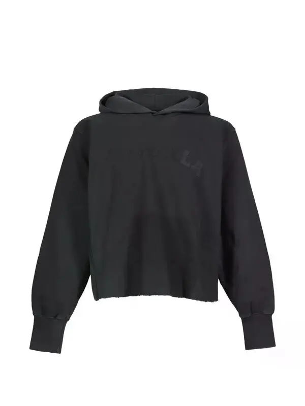 MAISON MARGIELA Logo-patch Raw-cut Hoodie - Black
