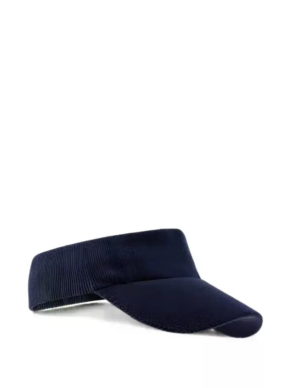 Guess Logo-embroidered Ribbed Visor - Blue