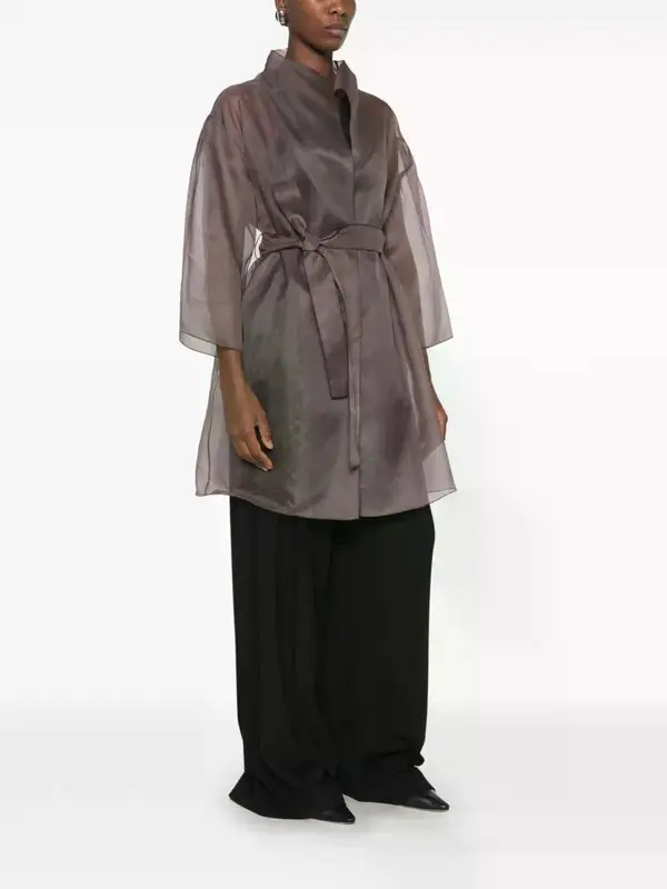 Antonelli Firenze Sheer Belted Coat