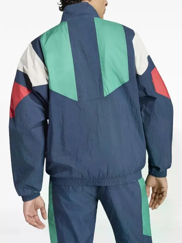 Adidas Colour-block Bomber Jacket - Blue