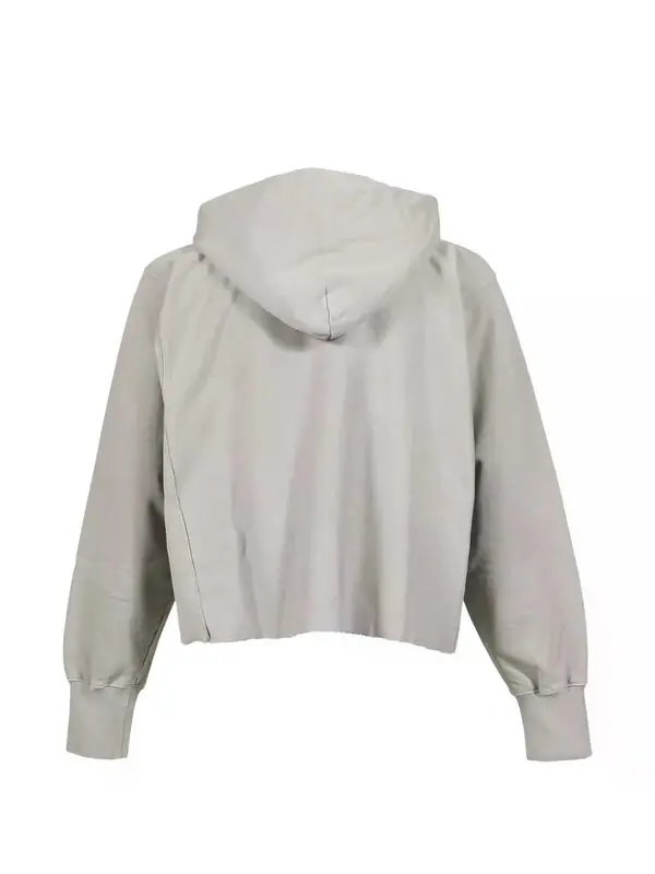 MAISON MARGIELA Logo-embroidered Cropped Hoodie