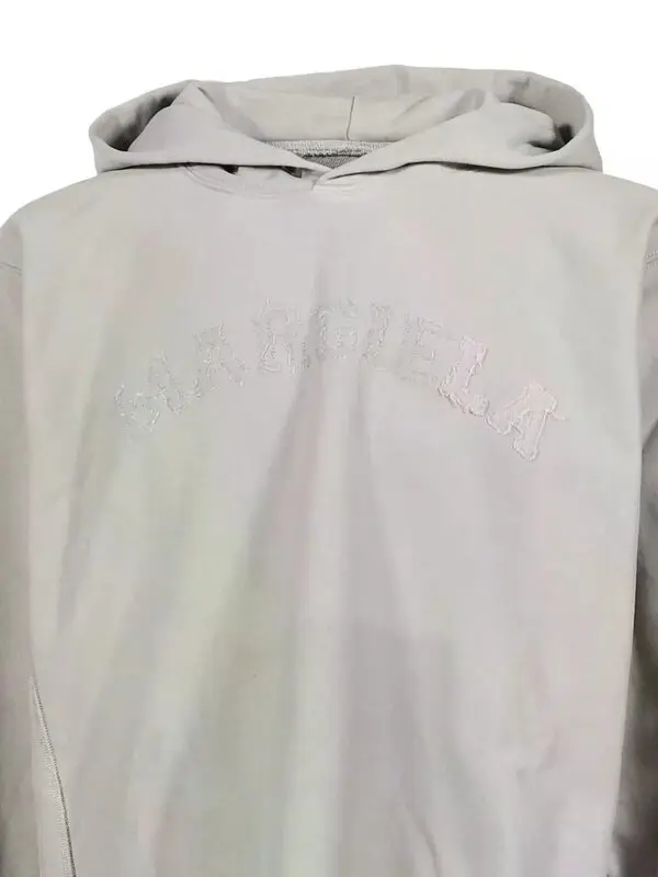 MAISON MARGIELA Logo-embroidered Cropped Hoodie