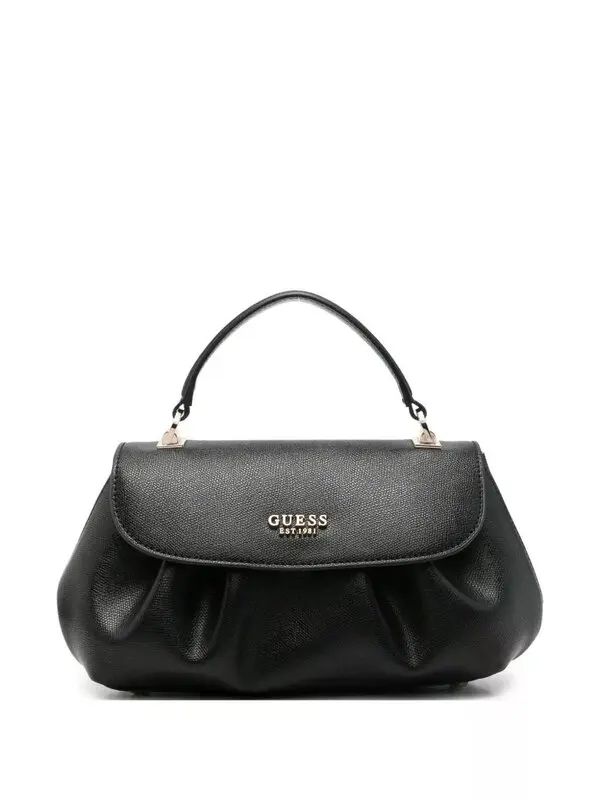 Guess Pebbled Leather Handbag - Black