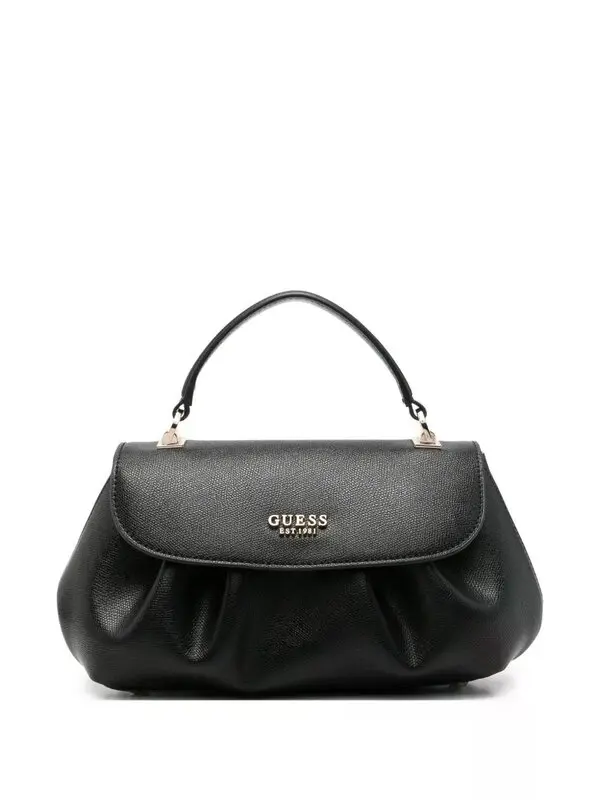 Guess Pebbled Leather Handbag - Black