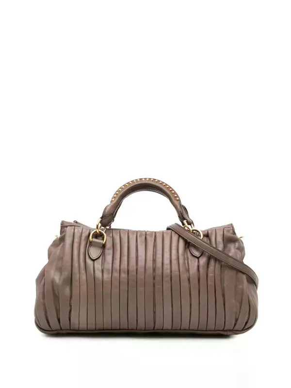 Miu Miu 2010 Nappa Bosco Pleated Satchel