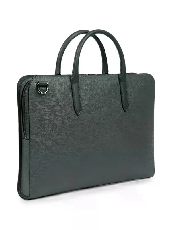 Smythson Ludlow-leather Zip-front Briefcase - Green